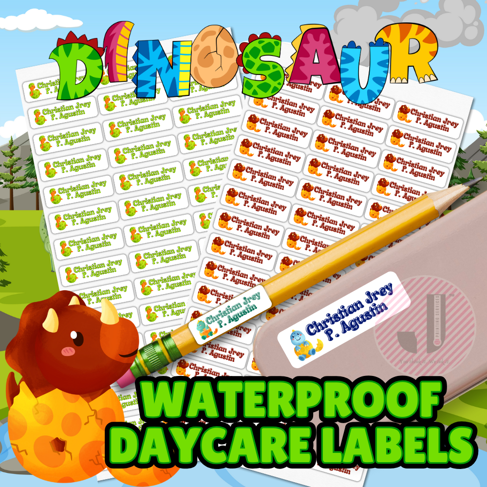 DINOSAUR EGG Design Waterproof Daycare Labels, Preschool Labels, Name ...