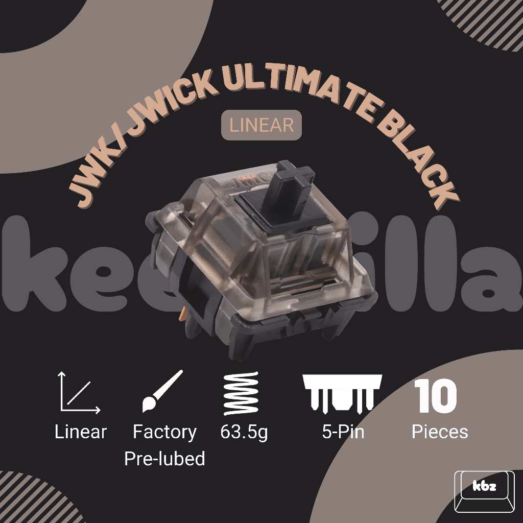 JWK/JWICK Ultimate Black Linear Switch Mechanical Keyboard Switch SMD ...