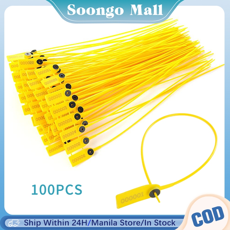 100PCS Plastic Security Seal Ties Disposable Numbered Label Tamper ...