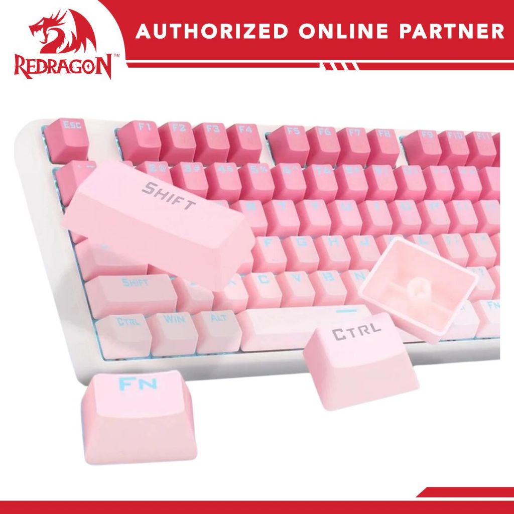 Redragon Cass RGB 87 Keys Mechanical Gaming Keyboard Pink Brown Switch ...