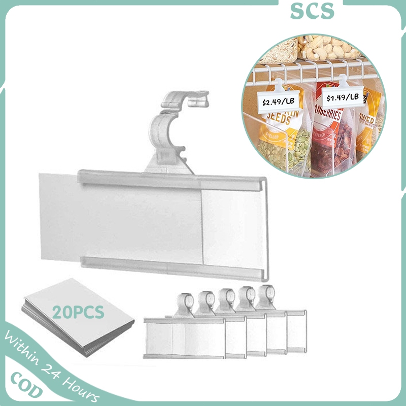 20pcs Label Holder Retail Price Tag Holder with Blank Label for Retail ...