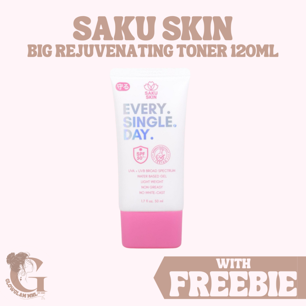 SAKU SKIN Every Single Day Sunscreen SPF50 50ml (WITH FREEBIE) | Shopee ...