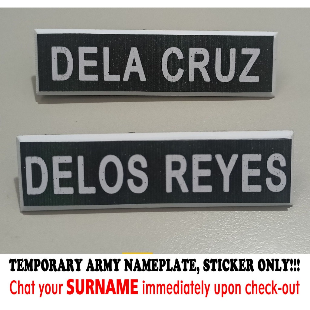 TEMPORARY ARMY NAMEPLATE (PHOTO PAPER ONLY!!!) | Shopee Singapore