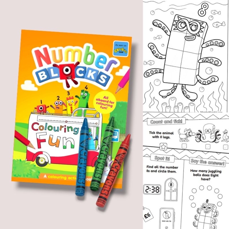 Numberblocks Coloring Activity Book Birthday Party Giveaway Souvenir ...