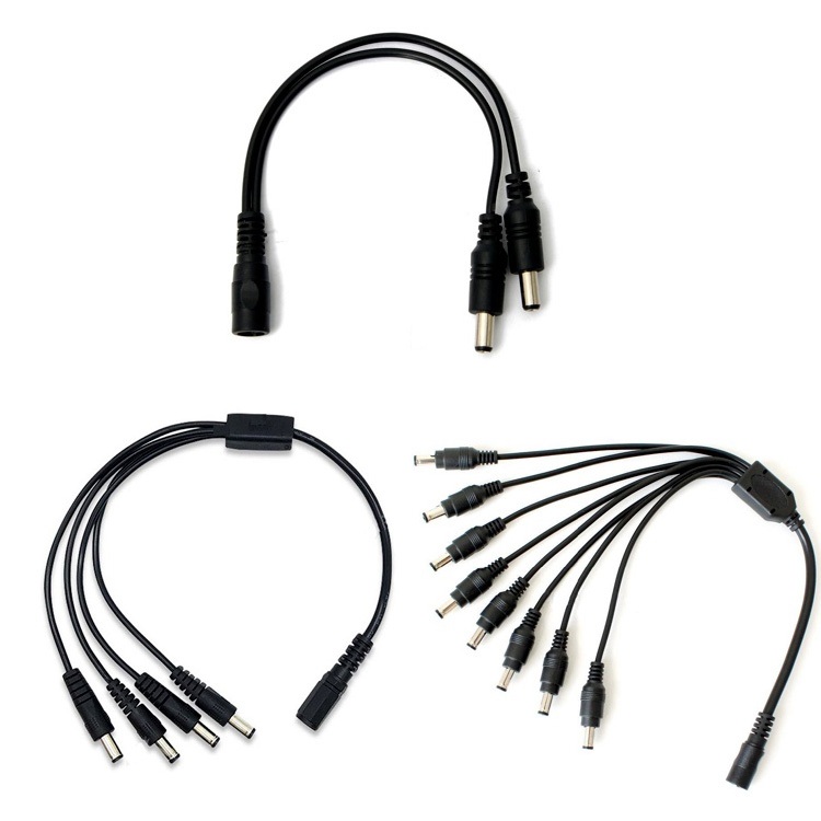 5.5*2.1mm 1 Female to 2 Male Way DC Power Splitter Connector Plug ...