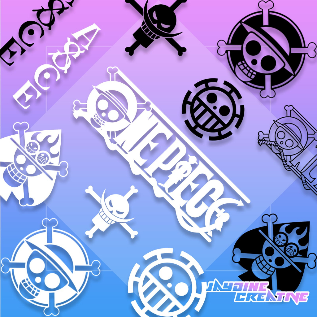 One Piece Decal black & white, Cut-out Sticker, Indoor Outdoor Vinyl ...
