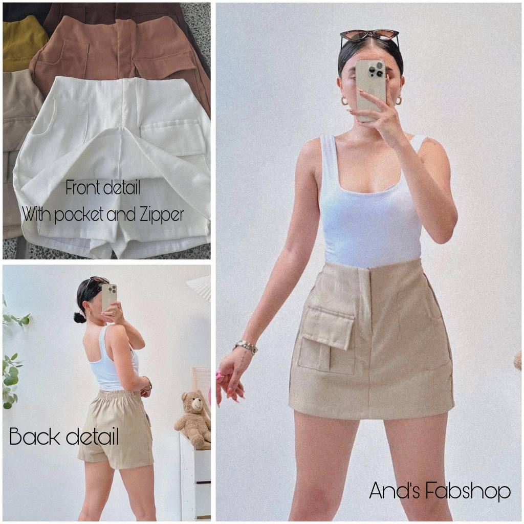 ASF Cazz Trendy Cargo Skort Palda/Short for Women Woven Stertch with ...