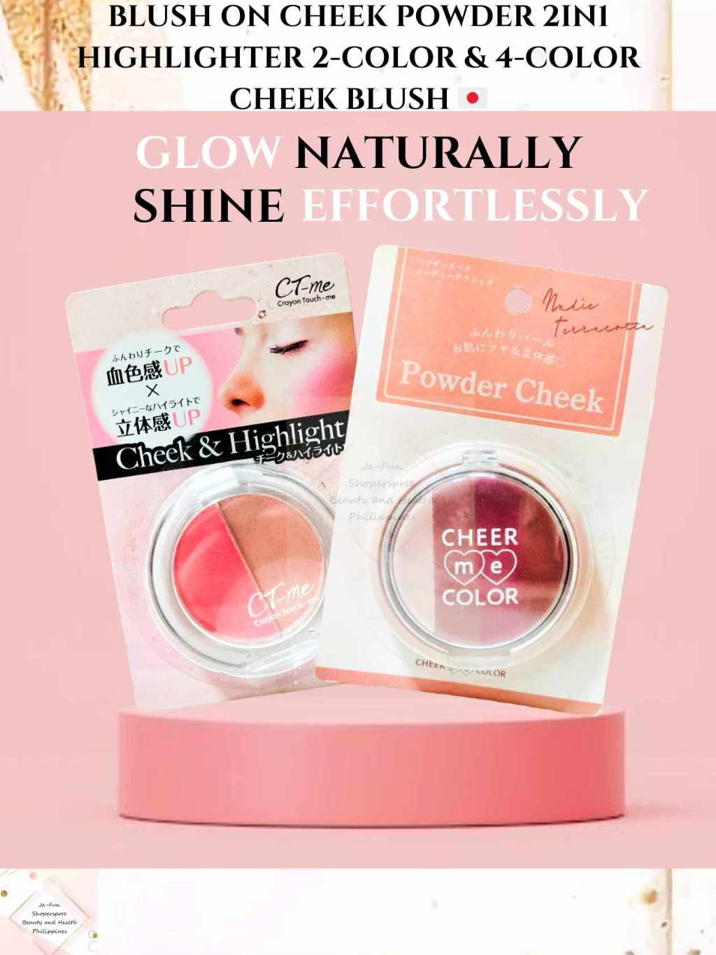 2IN1 BLUSH ON CHEEK POWDER & HIGHLIGHTER JAPAN | Shopee Singapore