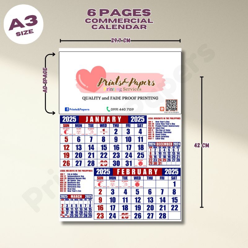 2025 CUSTOMIZED COMMERCIAL CALENDAR/ BUSINESS CALENDAR / PROMOTIONAL ...