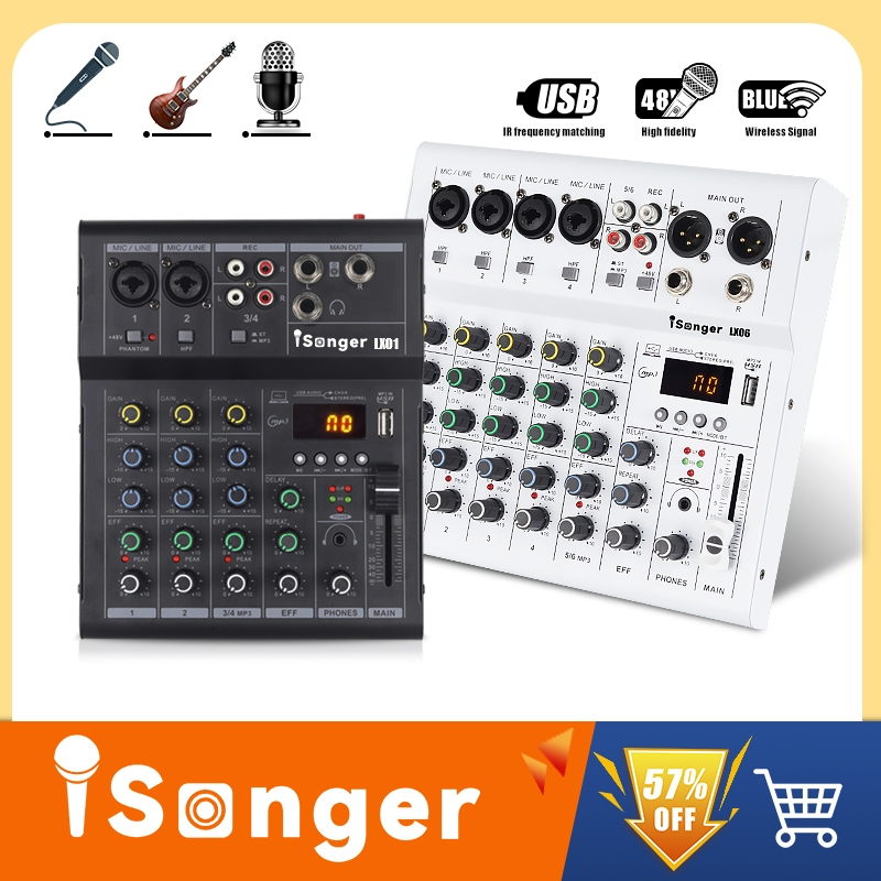 Professional Audio Mixer 4/6-Channel Mixer with equalizer USB equalizer ...