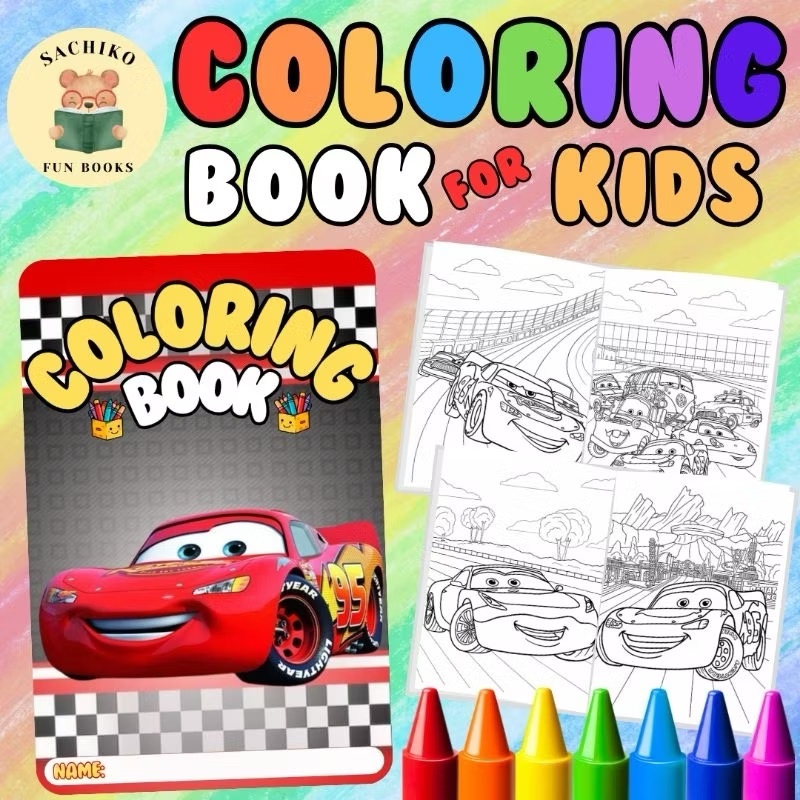 CARS LIGHTNING MCQUEEN DISNEY PIXAR COLORING BOOK SACHIKO FUN BOOKS ...