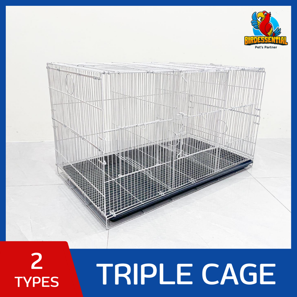 Collapsible Triple Cage (17x30 inches) with removable dividers | Shopee ...