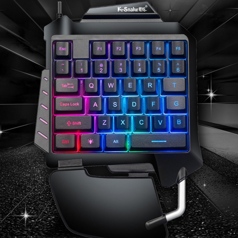 G92 E-Sports One-Handed Keyboard Colorful Backlit Gaming Keyboard ...
