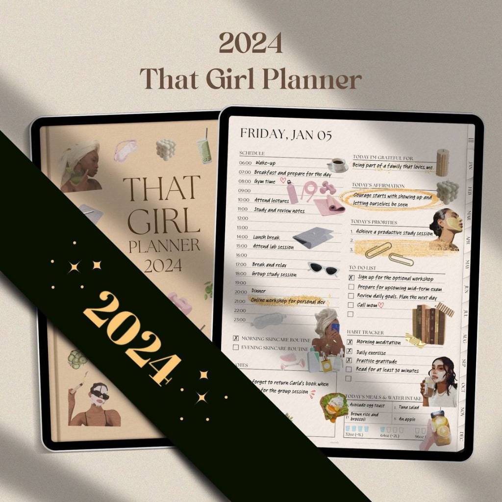 THAT GIRL 2024 Digital Planner | Daily, Weekly, Monthly Goodnotes ...