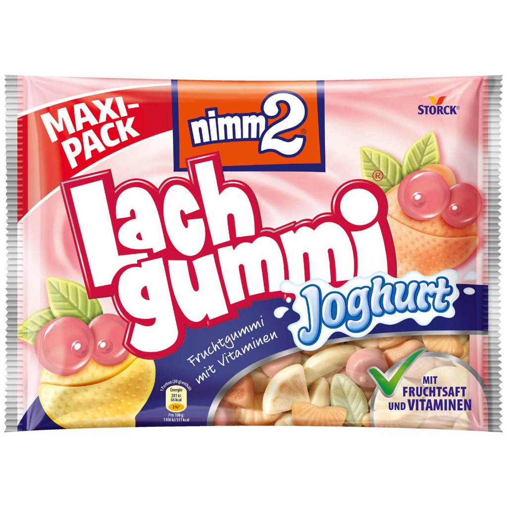 Nimm2 Lach Gummi Joghurt mit Vitaminen/ Laughing Gum Yoghurt with fruit ...