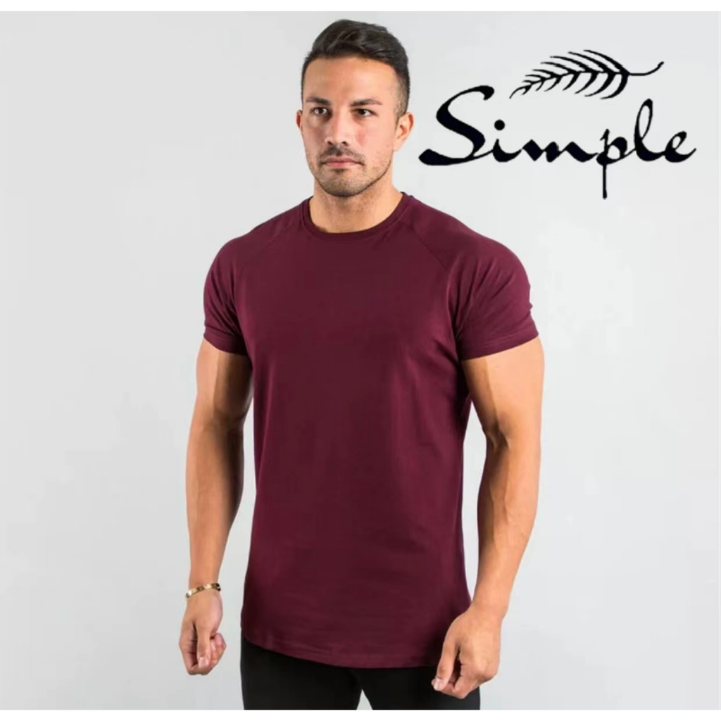SIMPLE 2025 New product DRI-FIT T SHIRT Men & Women Plain color Maroon ...