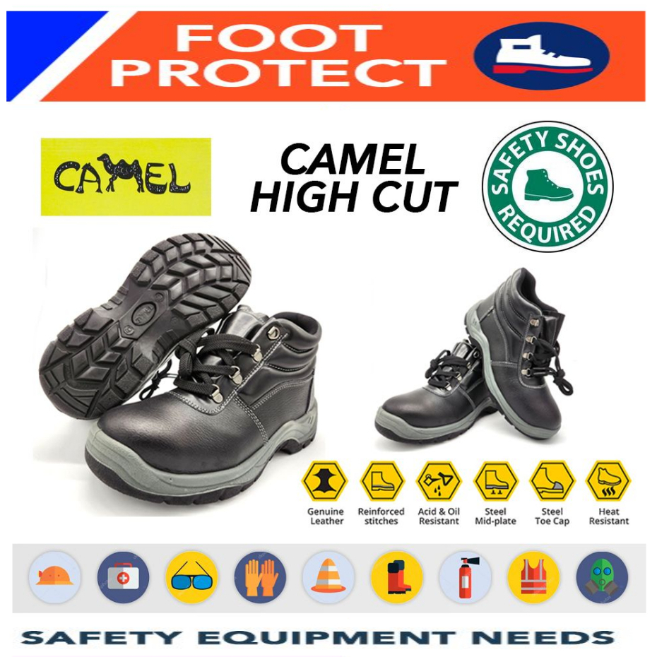 Camel Safety Shoes High Cut 7060 Heavy Duty | Shopee Singapore