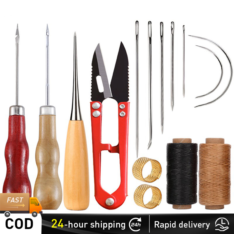 New Leather Sewing Set Shoe Handmade Sewing Repair Kit with Awl Wax ...
