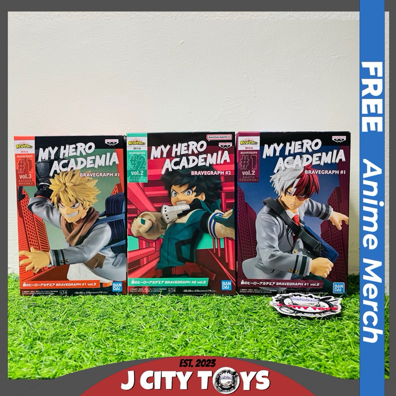 My Hero Academia Bravegraph MHA Authentic Action Figure Bakugo Deku ...