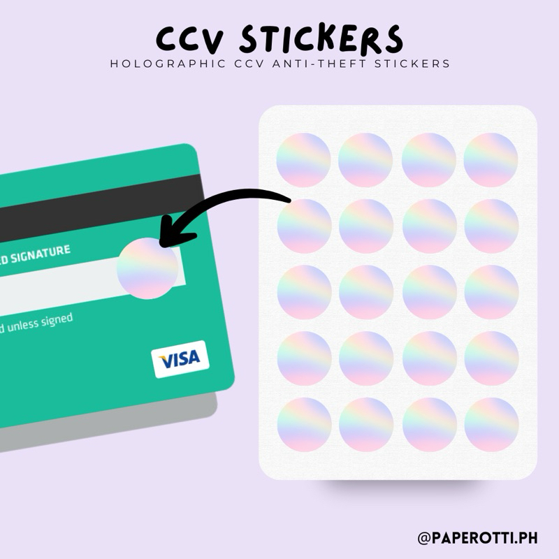 Holographic CVV Stickers | ATM Anti Theft Stickers | 20pcs | Paperotti ...
