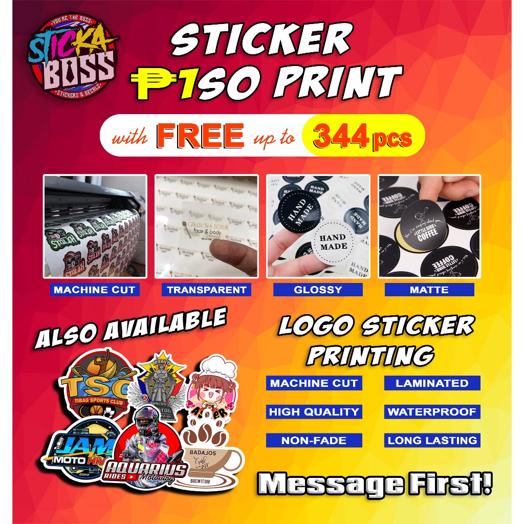 PISO PRINT / WATERPROOF STICKER LABELS / PRODUCT LABELS [ MACHINE CUT ...