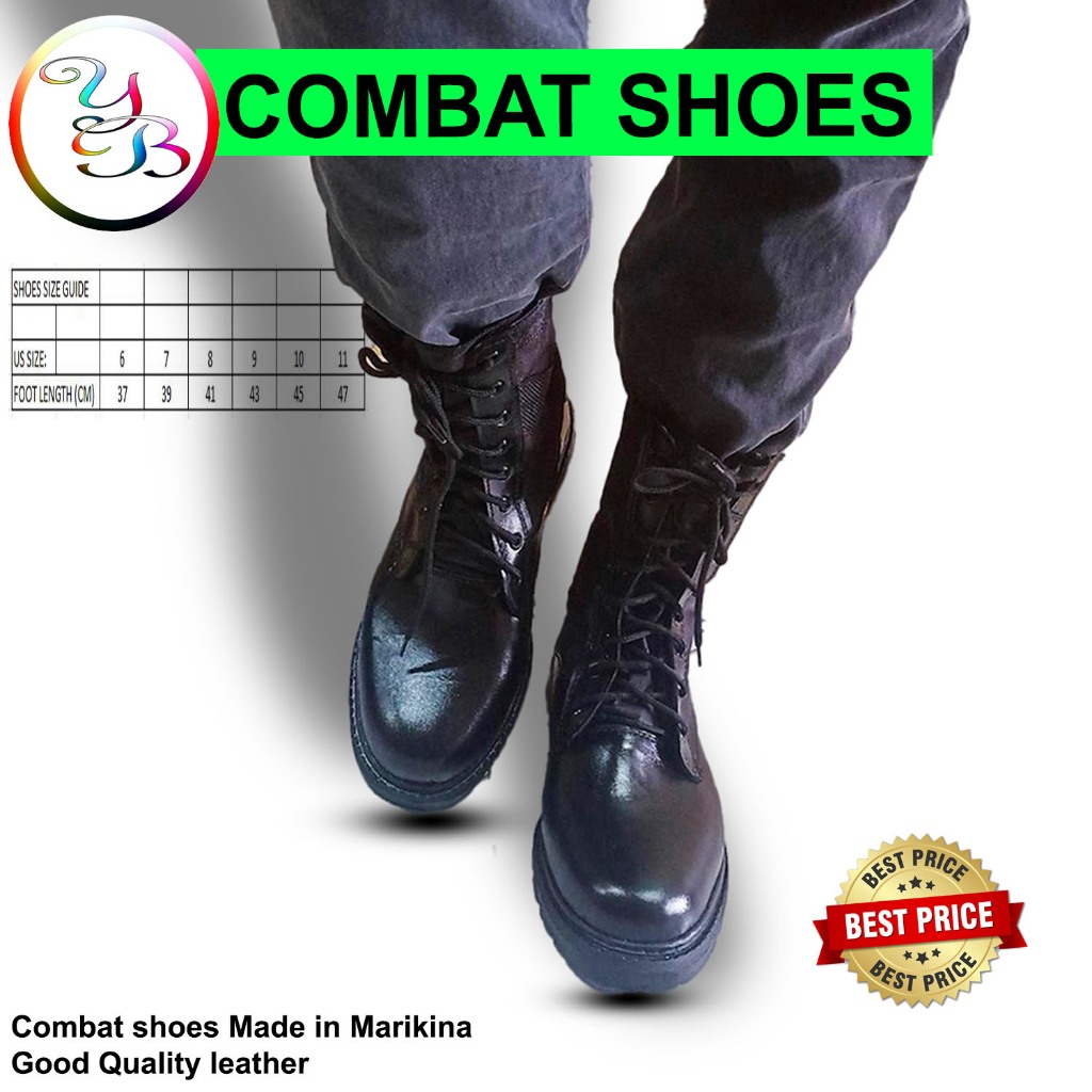 Combat shoes Made in marikina Good quality leather Usinex | Shopee ...