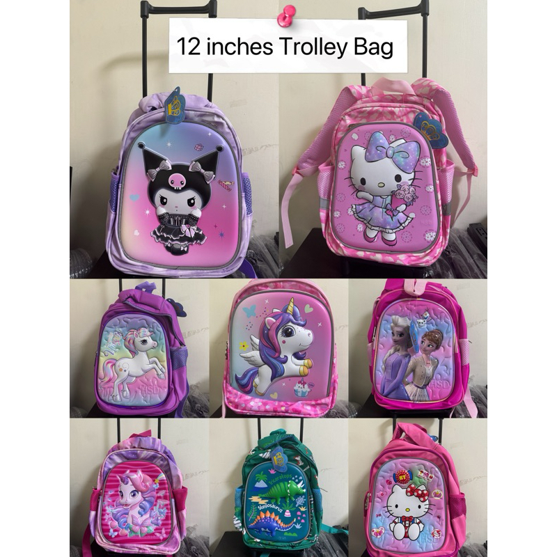 12 INCHES TROLLEY BACKPACK FOR KIDS WATERPROOF BAG ELEMENTARY SCHOOL ...
