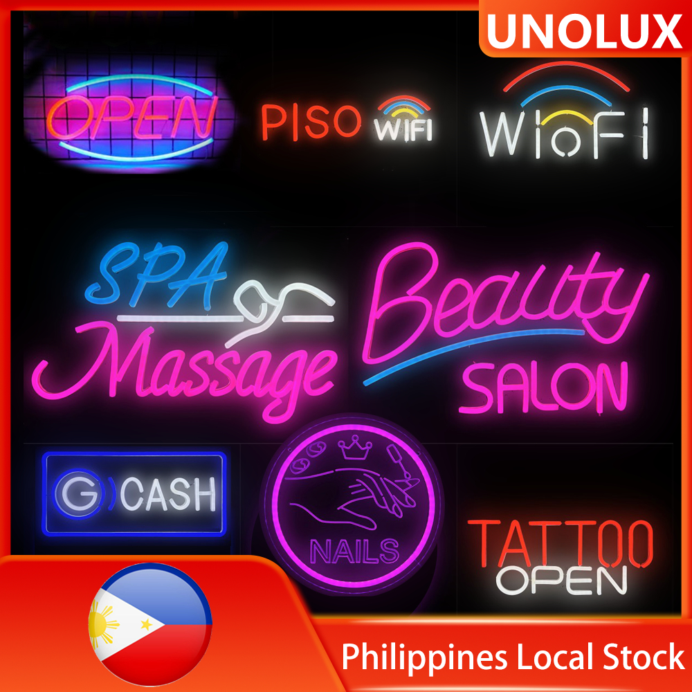 UNOLUX Gcash Spa Massage Beauty Salon Nails Tattoo Piso WIFI Open Sign ...
