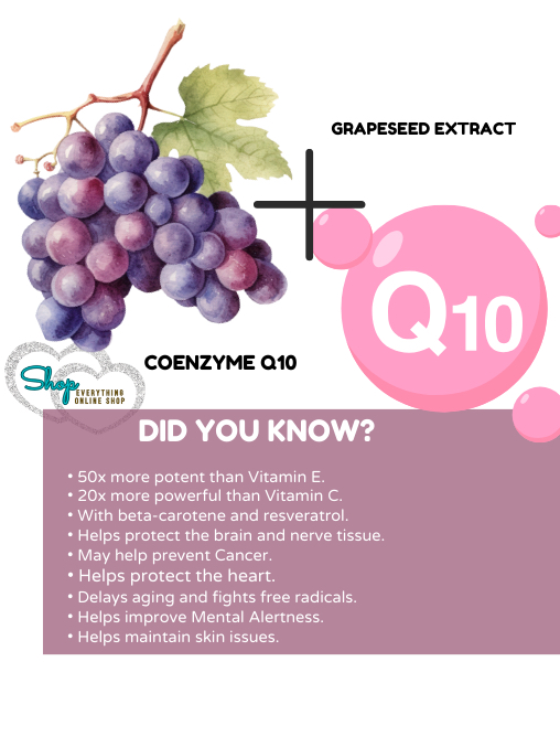 GRAPE SEED EXTRACT WITH COENZYME Q10 THE SUPER AND MOST POWERFUL ...