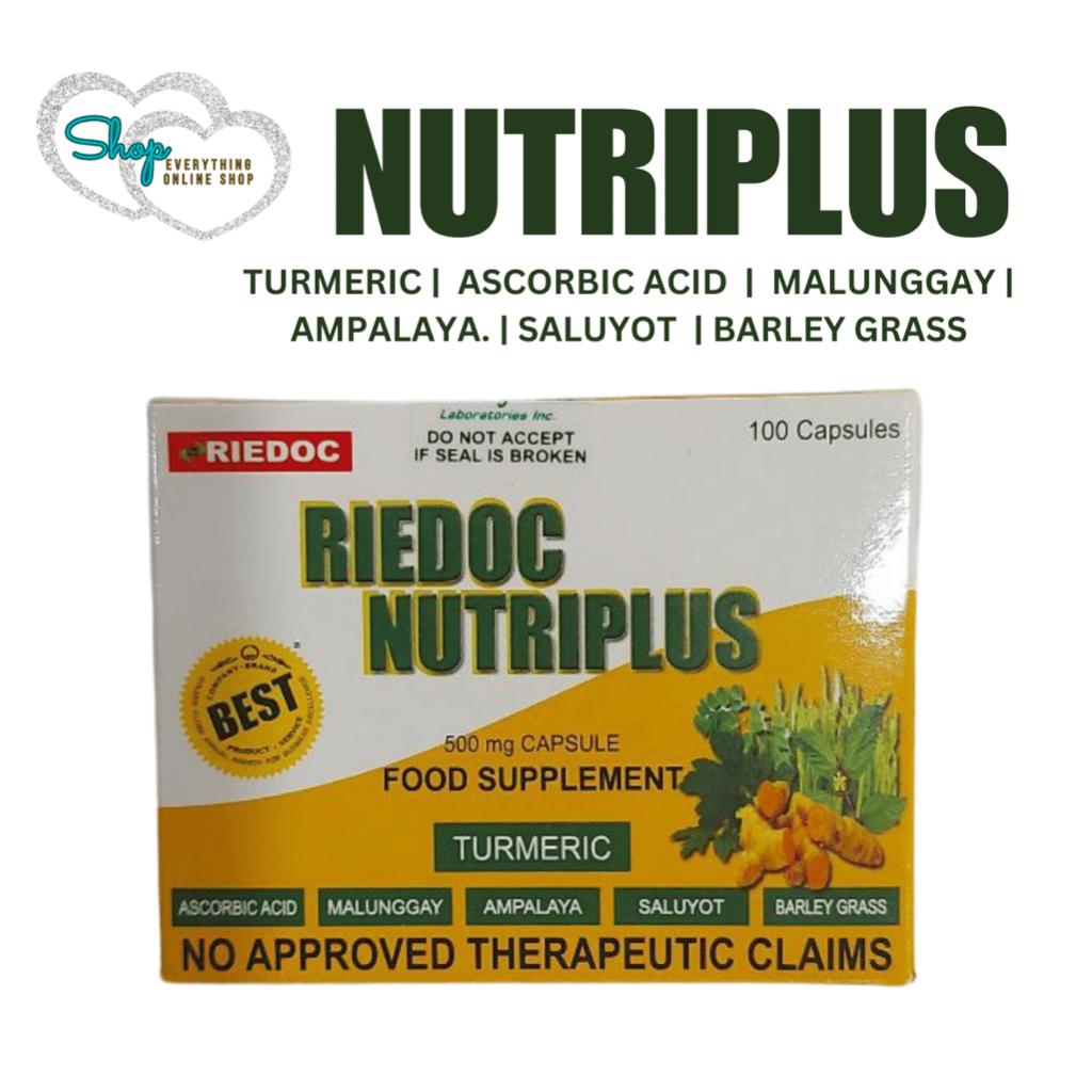 RIEDOC NUTRIPLUS with turmeric, malunggay, ampalaya,saluyot,barley grass and enzymes | Shopee ...