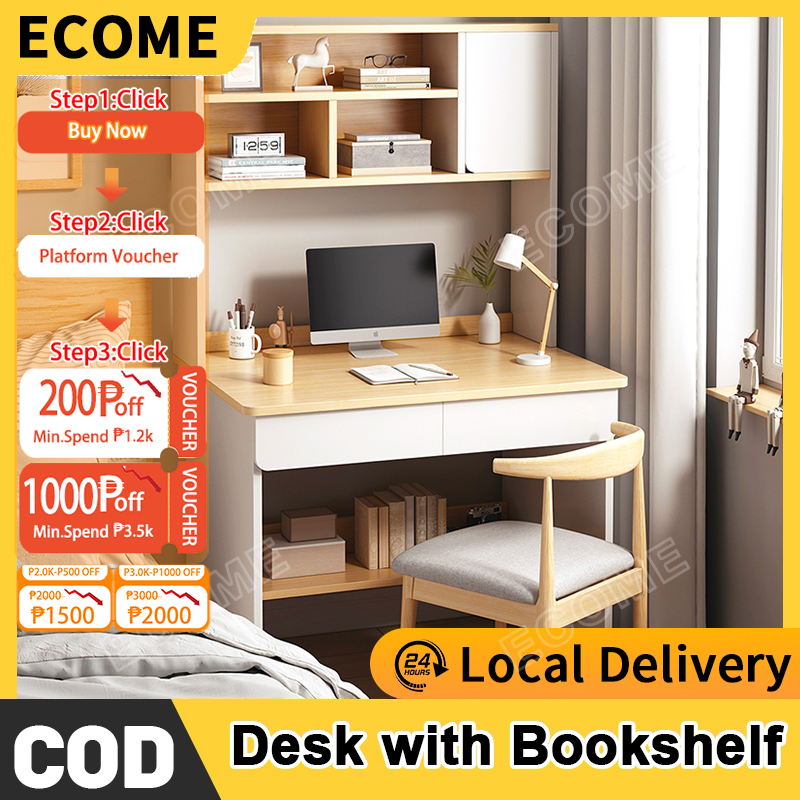Computer Table Study Desk with Bookshelf and Drawer Home Bedroom ...