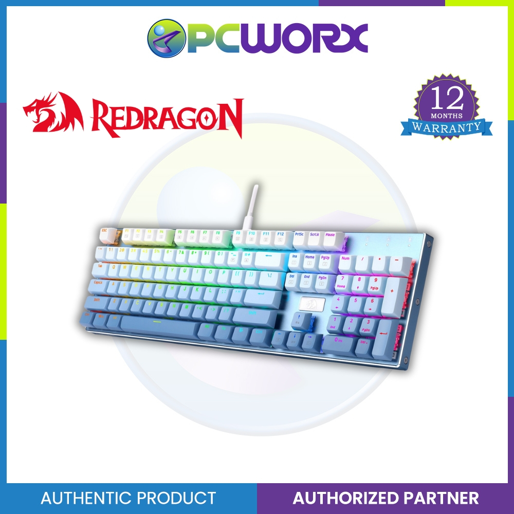 Redragon K556 DEVARAJAS RGB Wired 104 Keys Mechanical Hot-Swappable ...