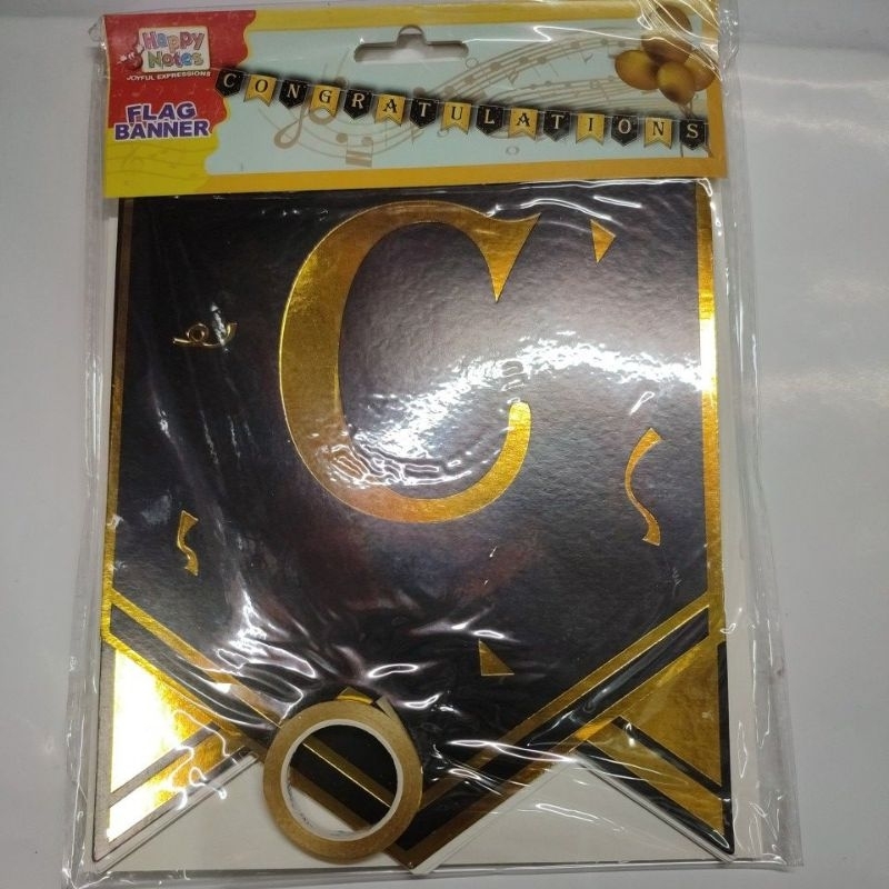 CONGRATULATIONS letter banner GOLD stamping | Shopee Singapore