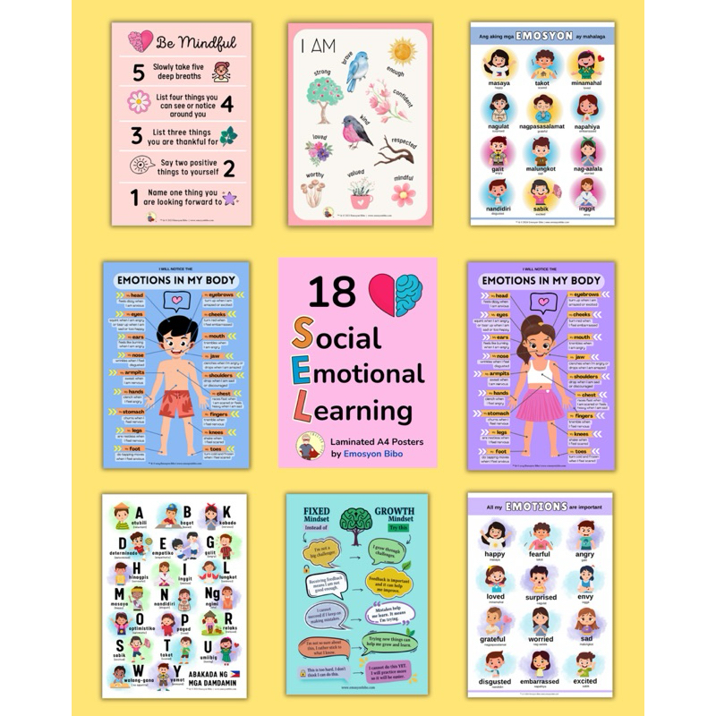 Laminated Educational Wall Chart for Kids, ABC C, Emotion Feeling Chart ...