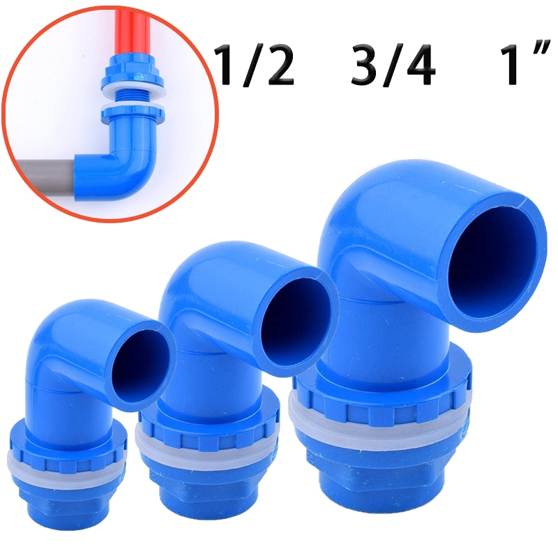 PVC Blue Pipe Fittings 20/25/32/mm PVC Fish Tank Drainage Pipe Elbowt ...