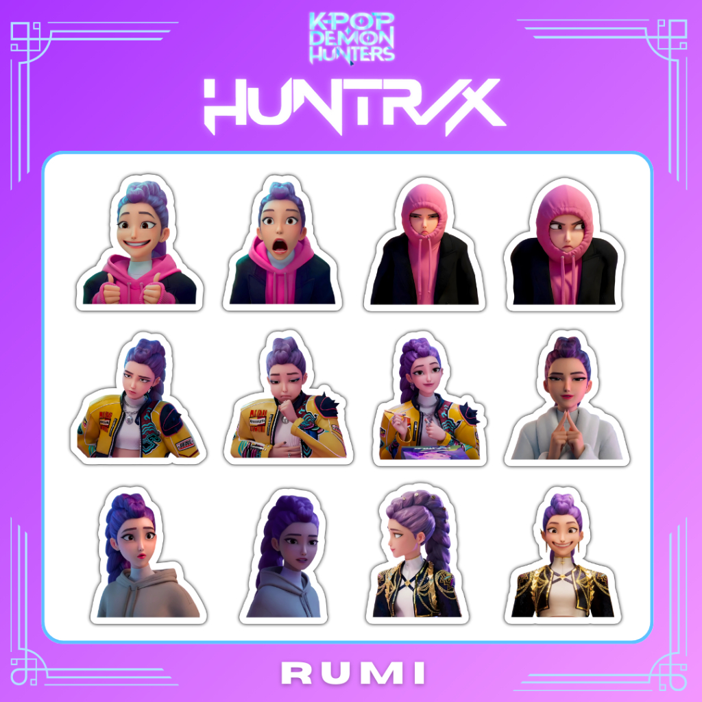 HUNTR/X Rumi Sticker Set (12pcs) - KPOP DEMON HUNTERS | Shopee Singapore