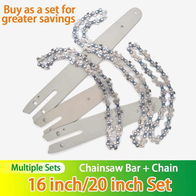 16/20 Inch Chainsaw Guide Plate Chain Set Universal Guide Bar Steel ...