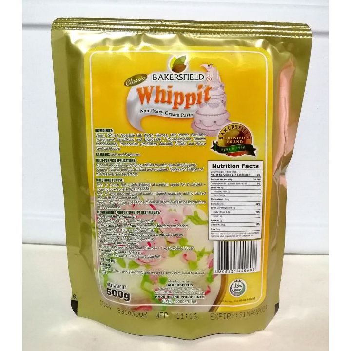 Bakersfield Whippit 500g icing for cakes and pastries | Shopee Singapore
