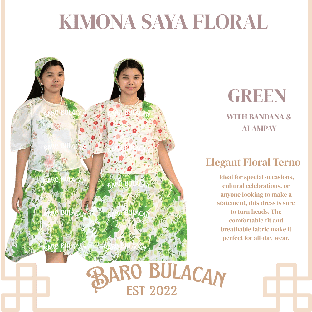 Baro Bulacan Filipiniana Kasuotang FilipinFloral Kimona Saya Buwan Ng ...