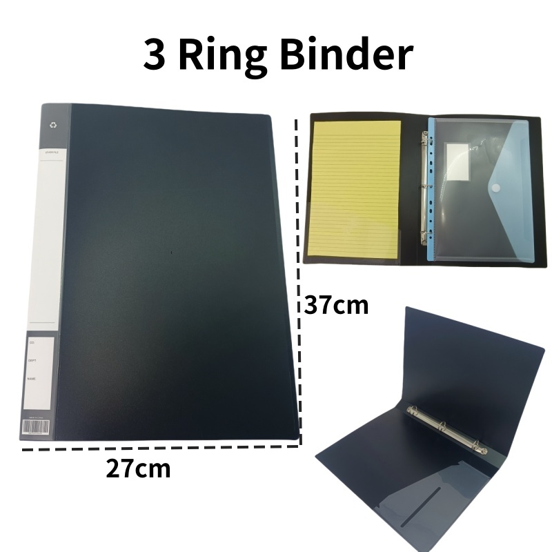 Long 3 Ring Binder Arch File Folder 3 Holes Binder PP Cover Paper File ...