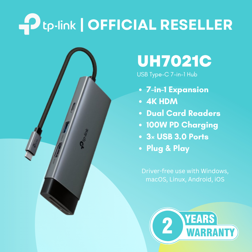 TP-Link Hub UH7021C USB-C 7-in-1 Hub /4K@60Hz HDMI /PD 100W /SD ...
