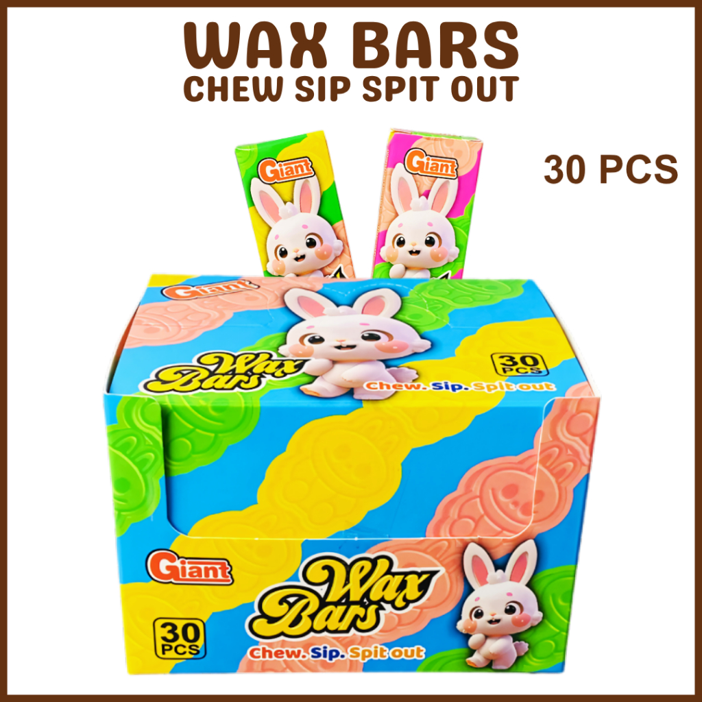 1 Box Wax Bars Chew Sip Spit Out Candy Filled With Fruity Flavored ...