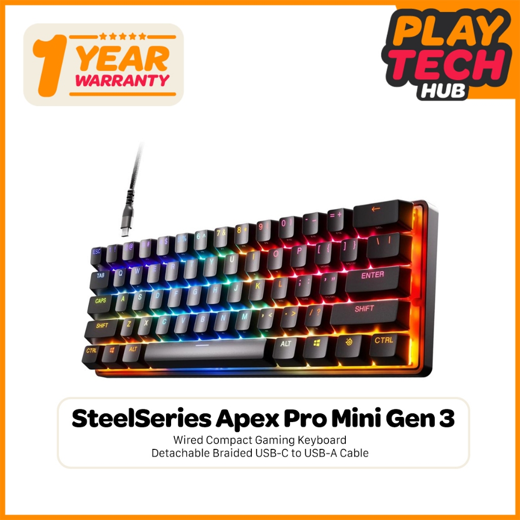 SteelSeries Apex Pro Mini Gen 3 OmniPoint 3.0 HyperMagnetic Switches ...