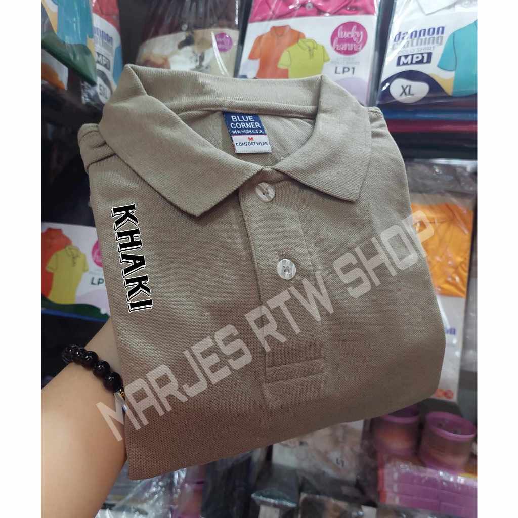 Blue Corner Polo Shirt ( KHAKI ) | Shopee Singapore