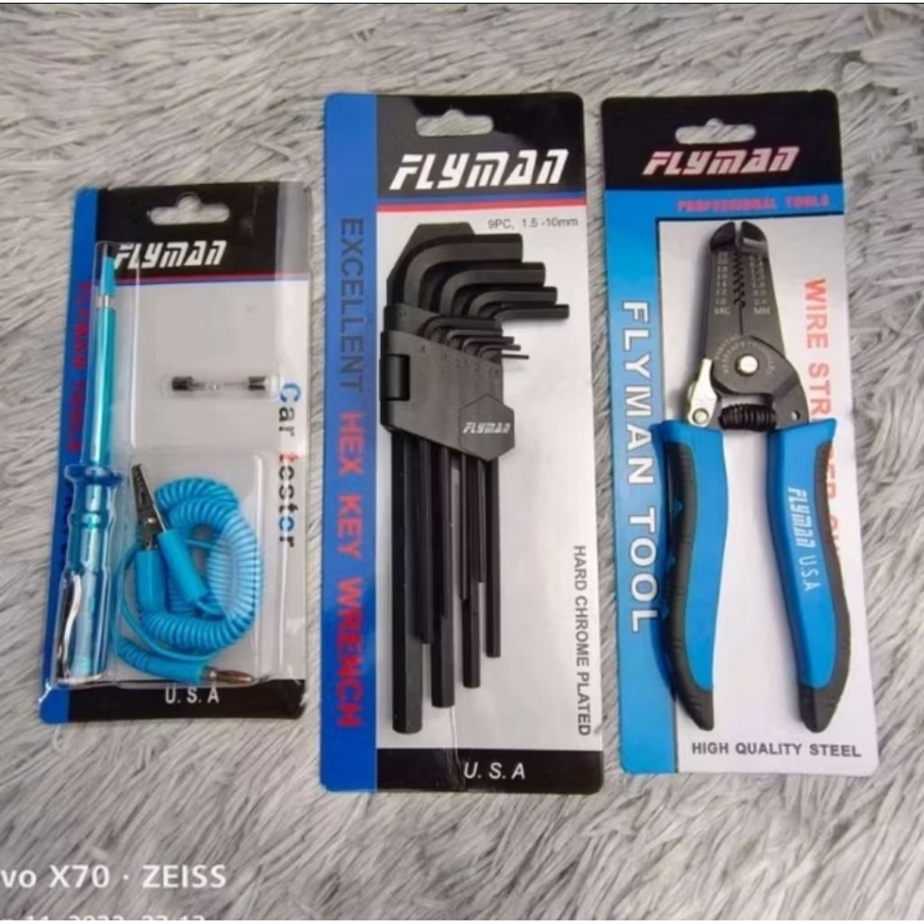 Flyman tools package set (Test light, Allen wrench, wire streeper ...