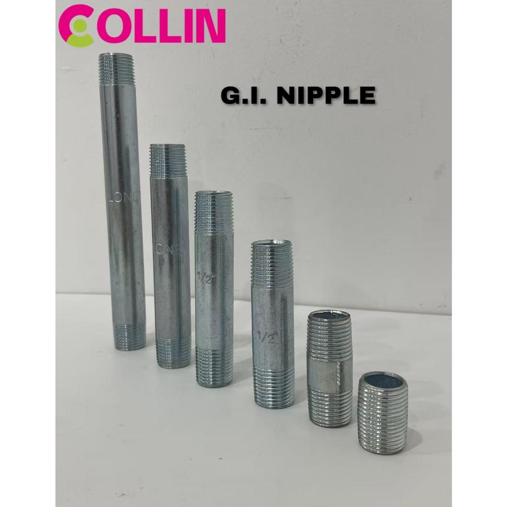 G.I. NIPPLE GALVANIZED IRON GI PIPE FITTINGS GALVANIZED FITTINGS 1/2