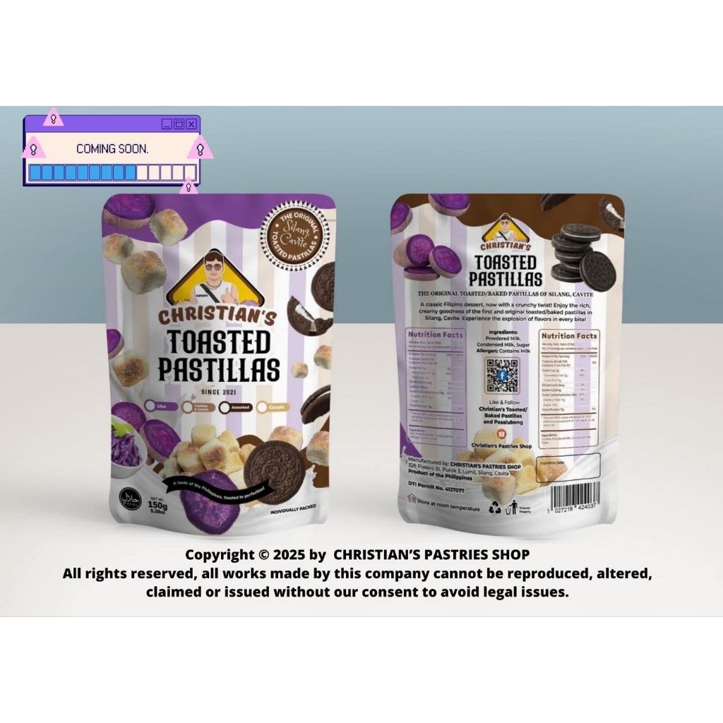 ASSORTED CHRISTIAN'S TOASTED/BAKED PASTILLAS (CLASSIC , UBE AND COOKIES ...