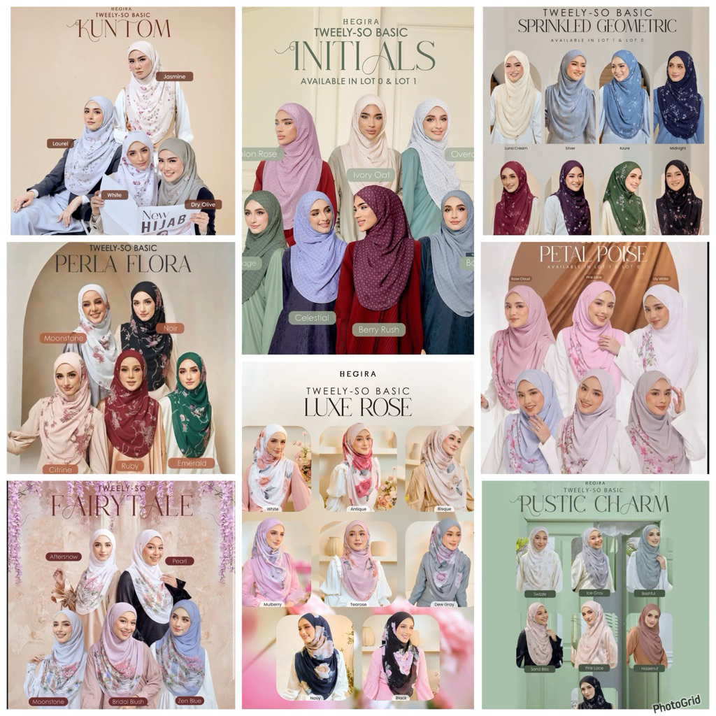 HEGIRA TWELLY-SO INSTANT HIJAB PREMIUM QUALITY (Fairytale, Luxe Rose ...