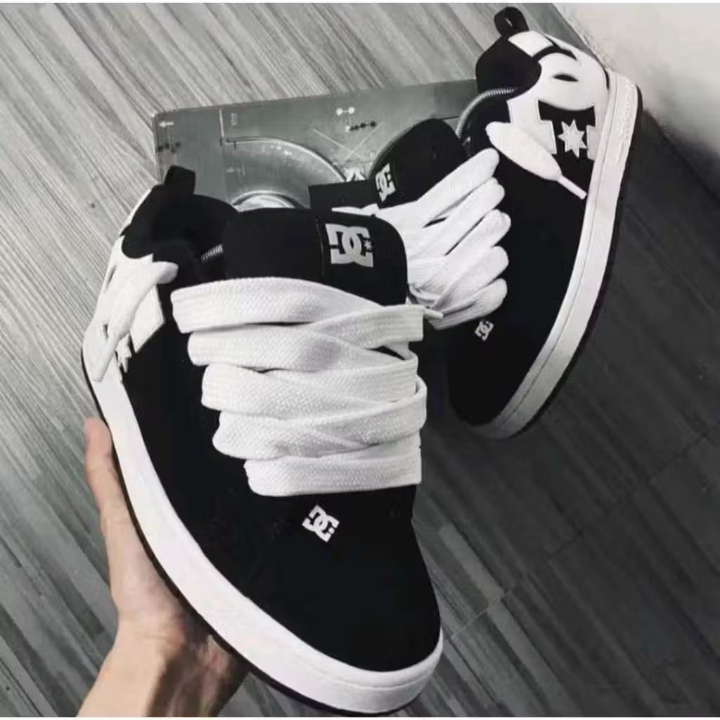 DC Court Graffik Black Shoes Unisex Fat Shoes Men Women Sneakers And ...