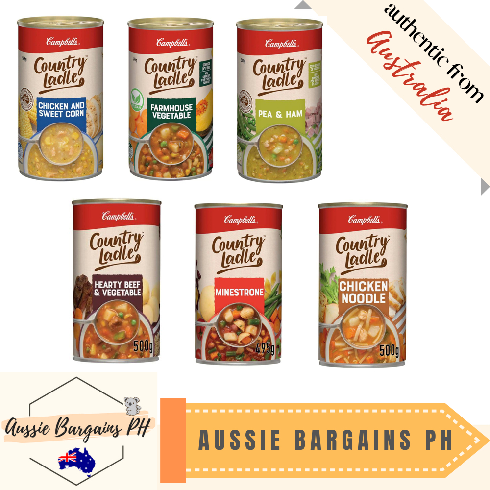 Campbells Country Ladle Soup Can 495g (Minestrone, Chicken Noodle ...